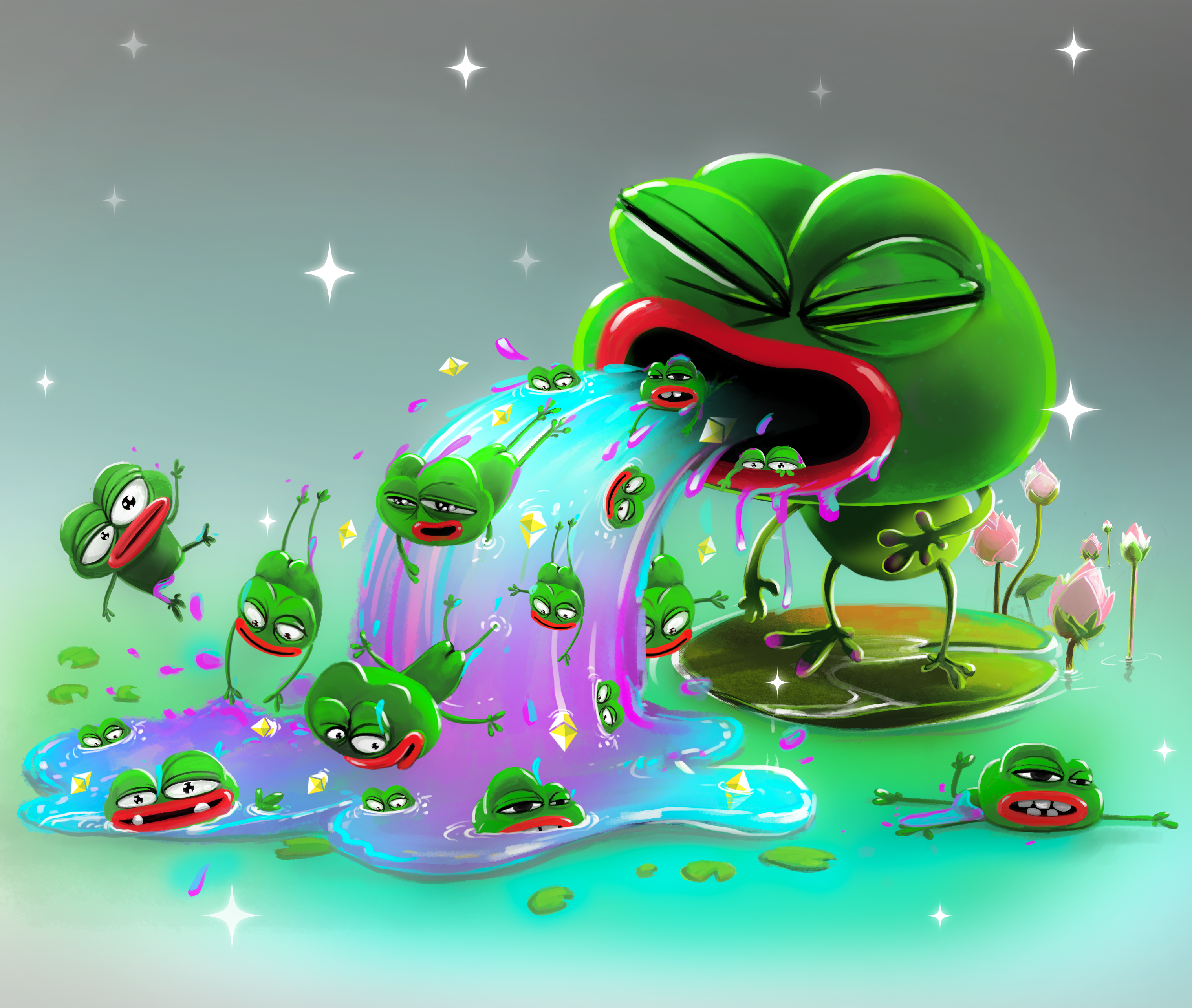 Pepe Monster Vomiting | Foundation